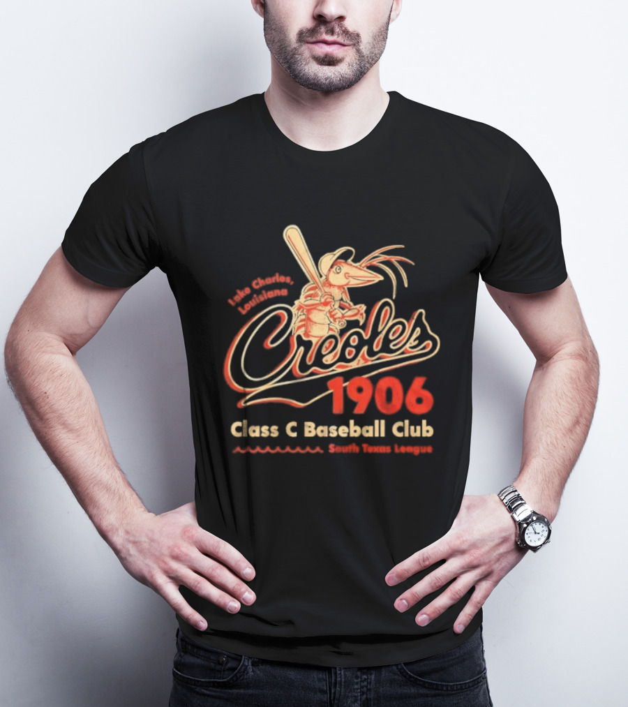 Lake Charles Louisiana Creoles 1906 Class C Baseball Club South Texas League T-Shirt