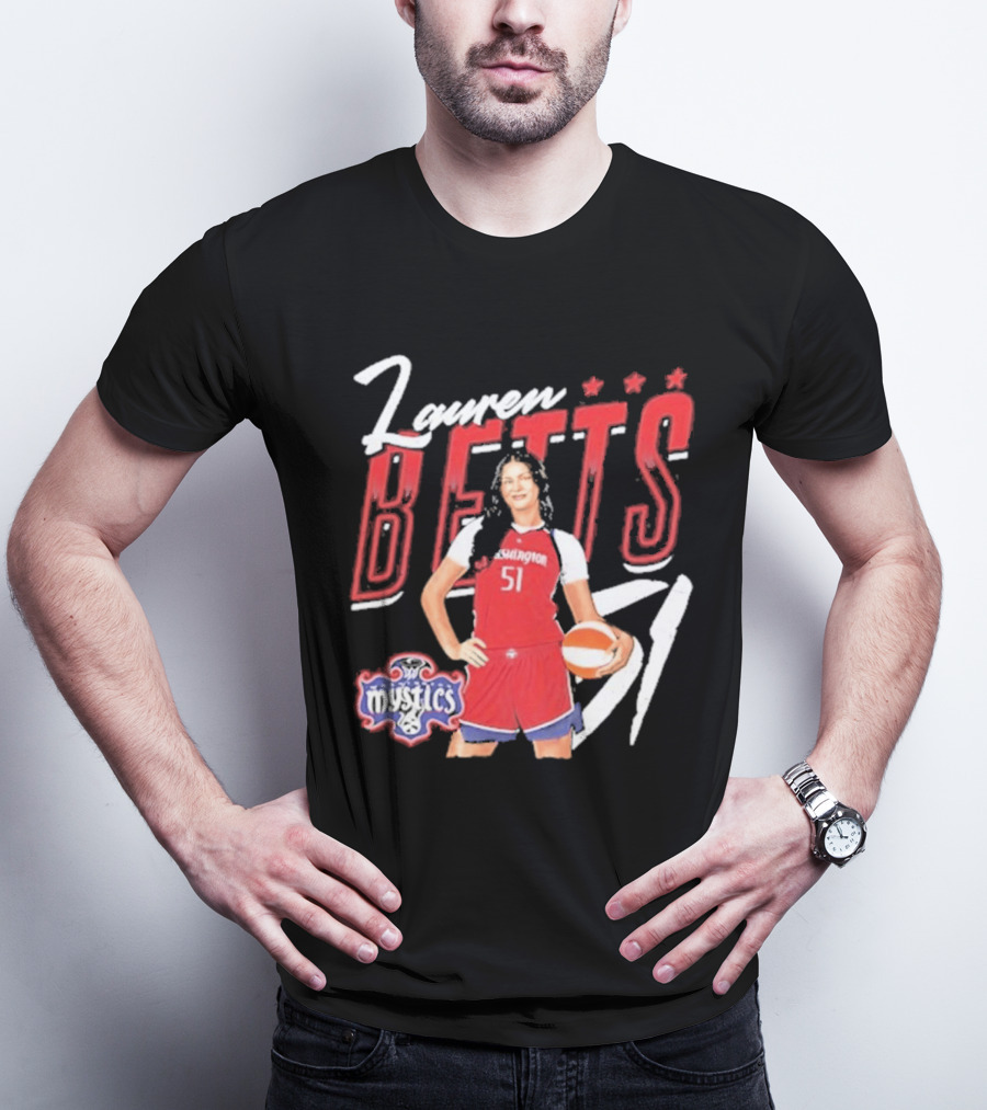 Lauren Betts 51 Washington Mystics WNBA Player T-Shirt