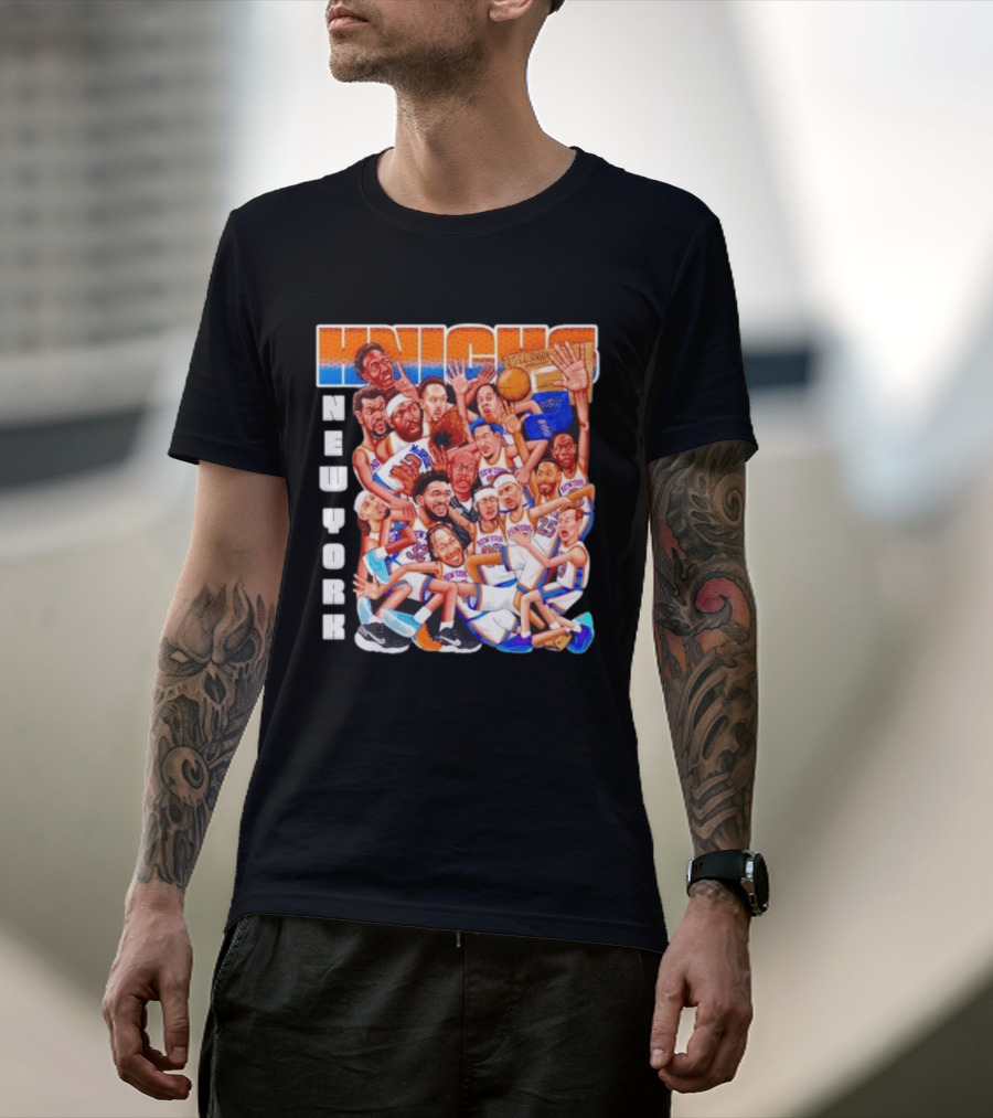 New York Knicks 2026 Season Players Caricature Basketball Team T-Shirt