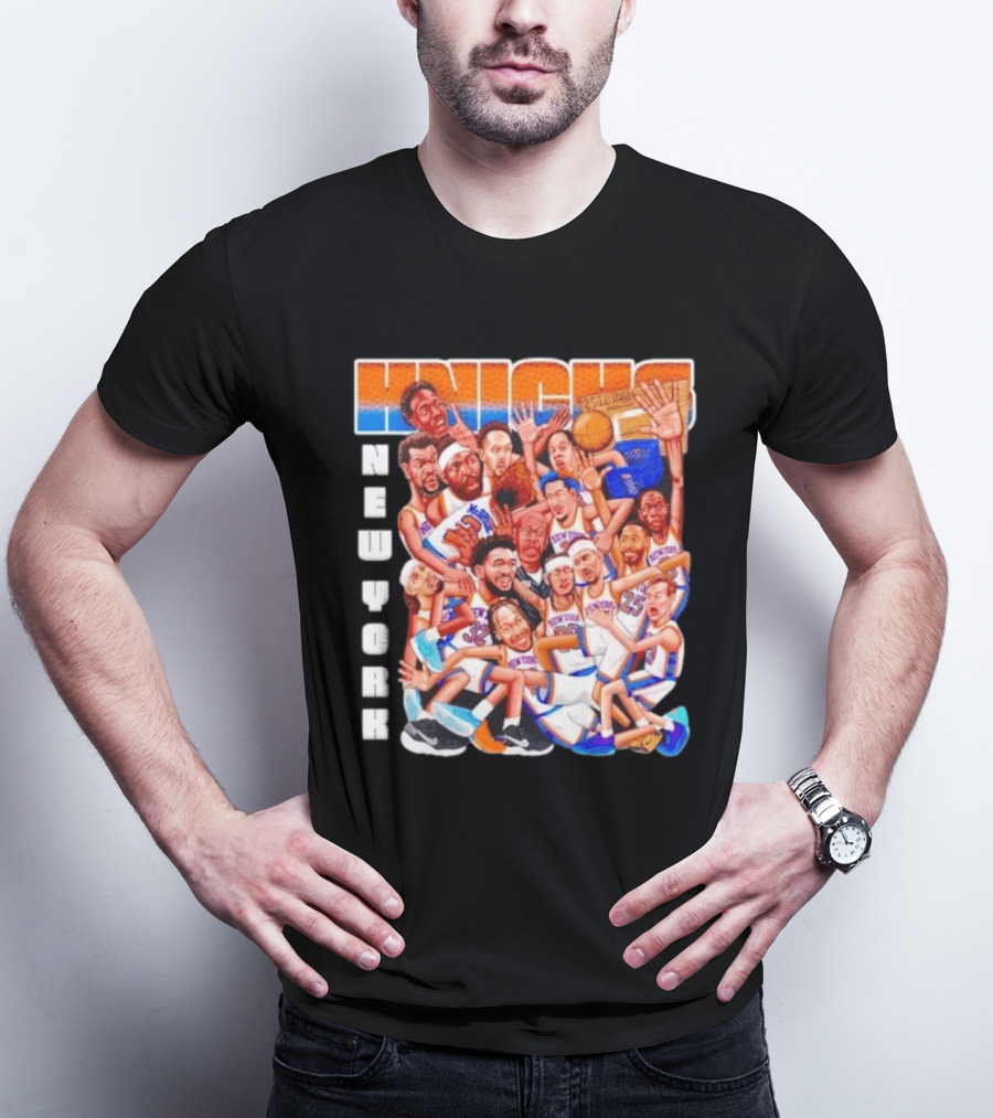 New York Knicks 2026 Season Players Caricature Basketball Team T-Shirt