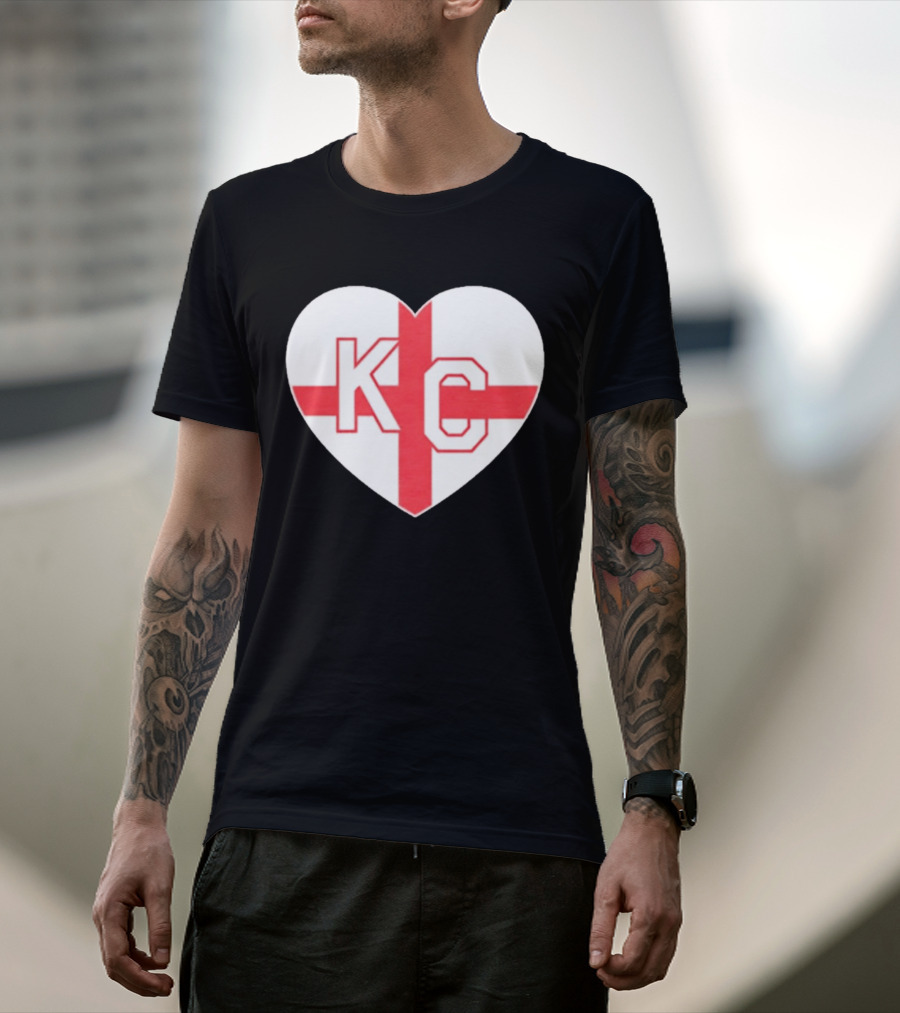 England Kansas City KC Heart Cross T-Shirt