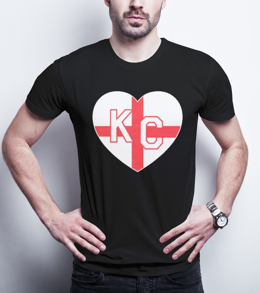 England Kansas City KC Heart Cross T-Shirt