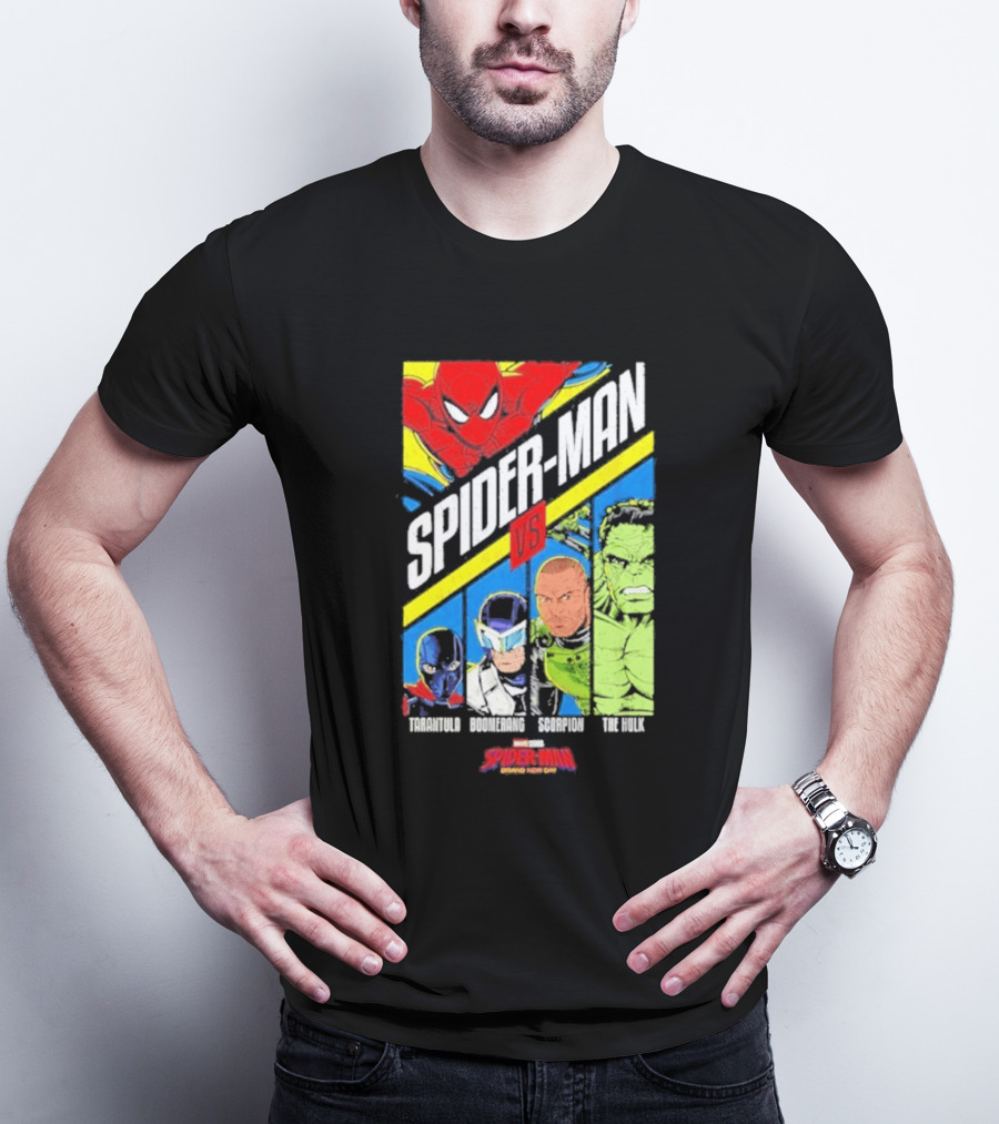 Spider Man VS Tarantula Boomerang Scorpion The Hulk Marvel Superheroes Showdown T-Shirt