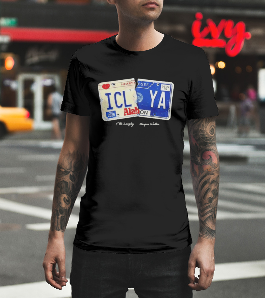 I Can't Love You Anymore Alabama Tennessee License Plate Heart Breakup T-Shirt