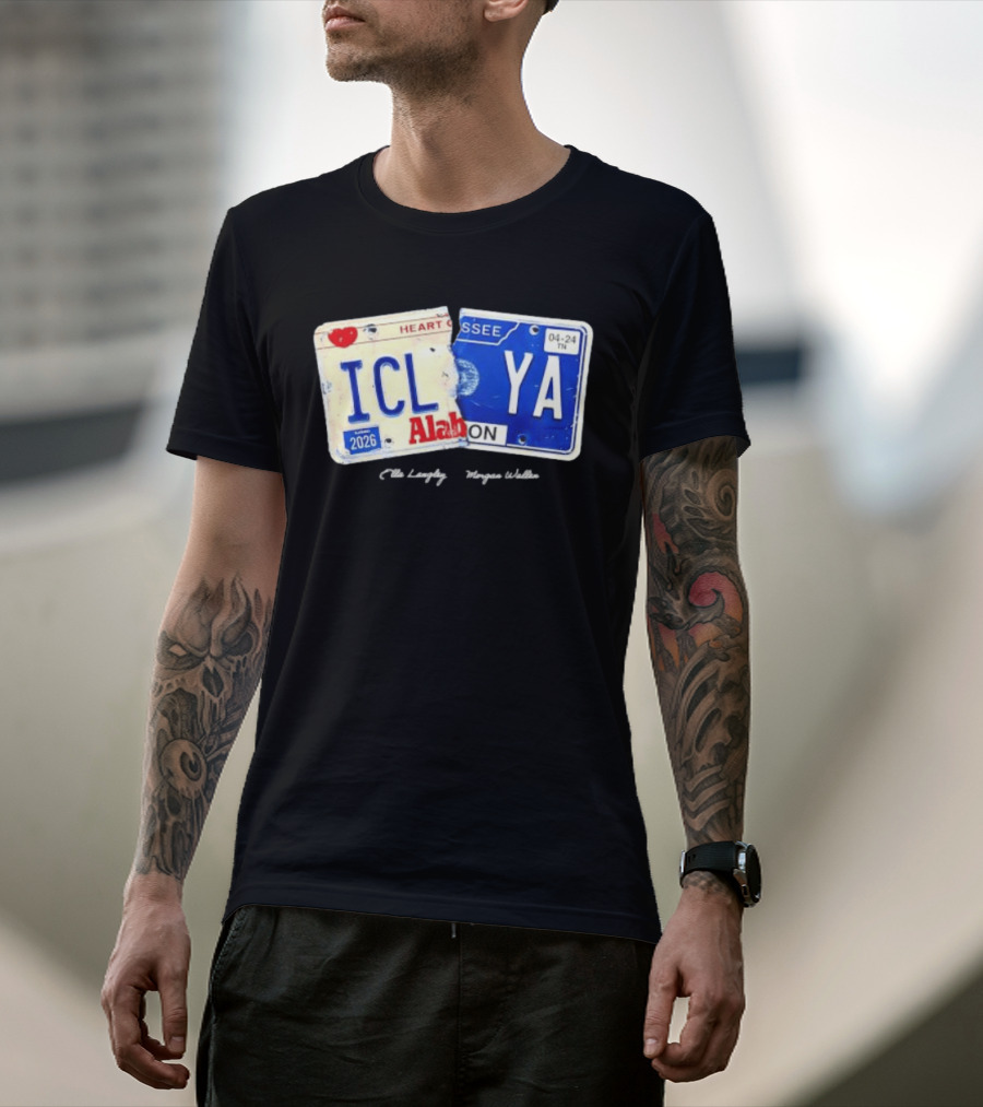 I Can't Love You Anymore Alabama Tennessee License Plate Heart Breakup T-Shirt