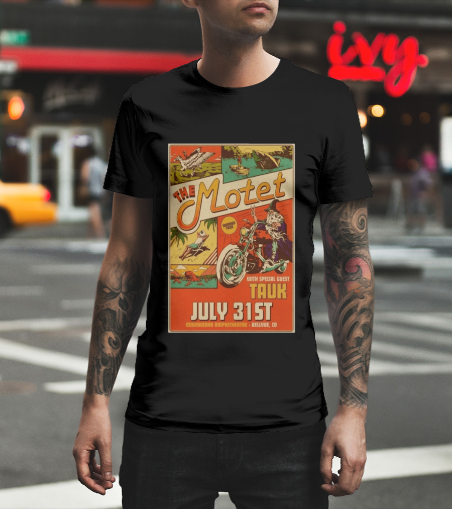 The Motet Summer Tour July 31st Mishawaka Amphitheatre Bellvue CO With Special Guest Tauk T-Shirt