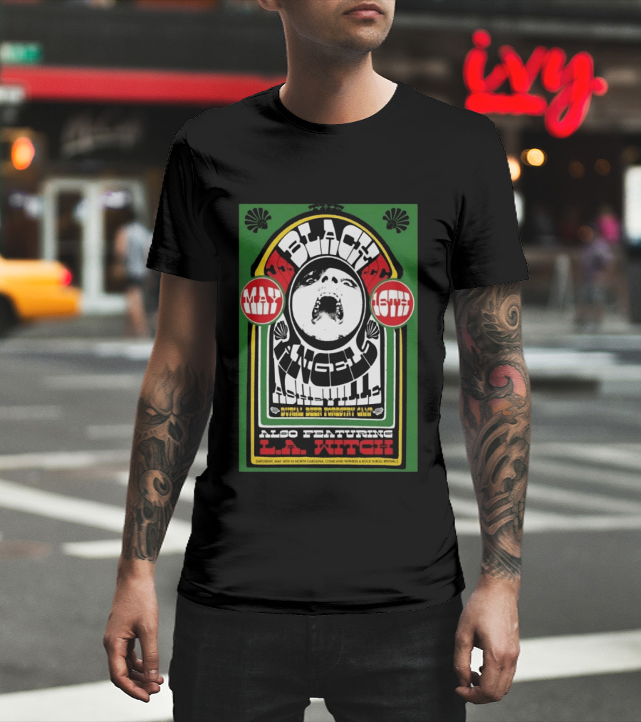 The Black Angels Asheville May 16th Concert Featuring L.A. Witch 2026 T-Shirt
