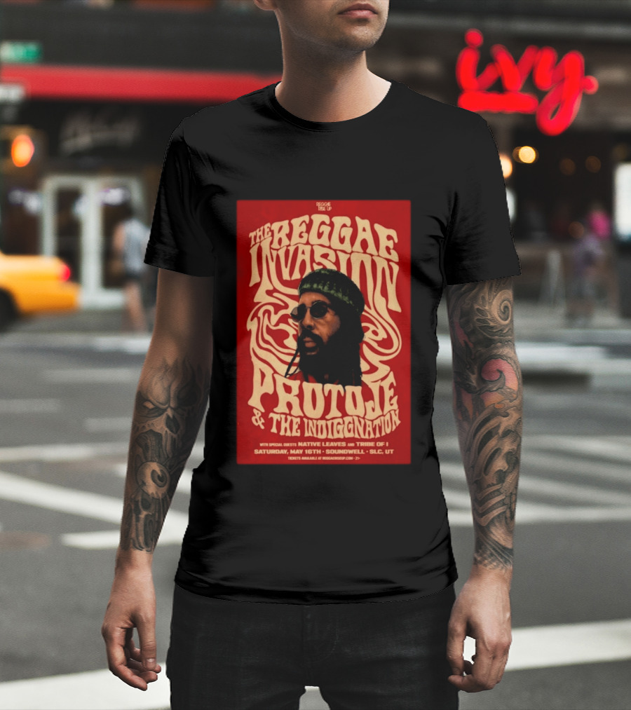 The Reggae Invasion PROTOJE & The Indiggnation Soundwell Salt Lake City May 16 2026 T-Shirt