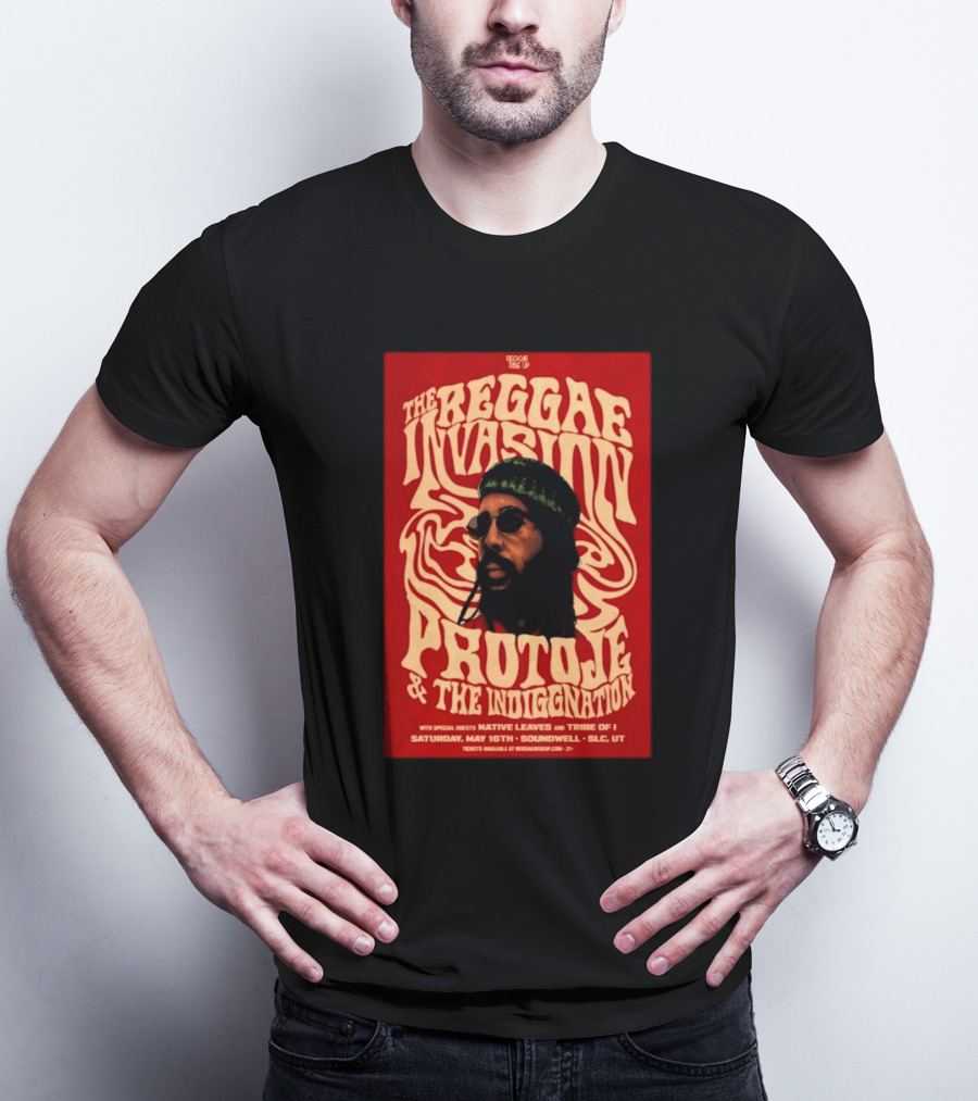 The Reggae Invasion PROTOJE & The Indiggnation Soundwell Salt Lake City May 16 2026 T-Shirt