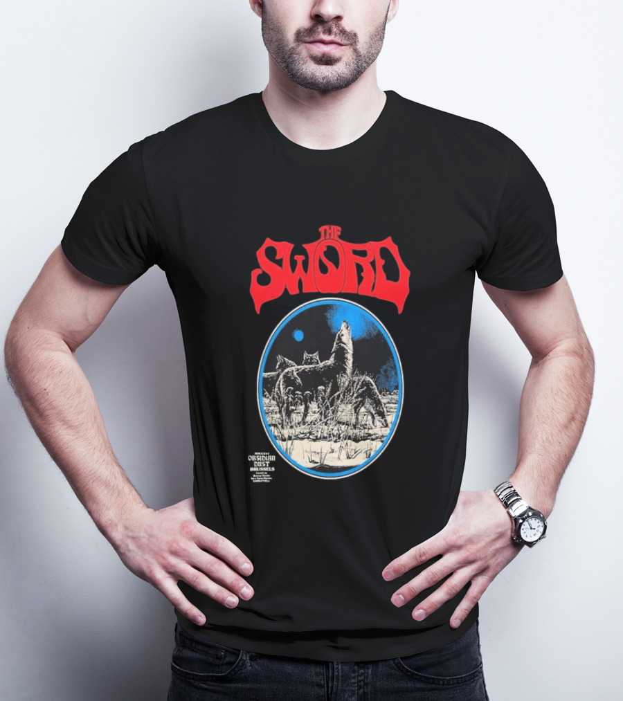 The Sword Brussels Belgium May 17 2026 Wolf Howling At Moon T-Shirt