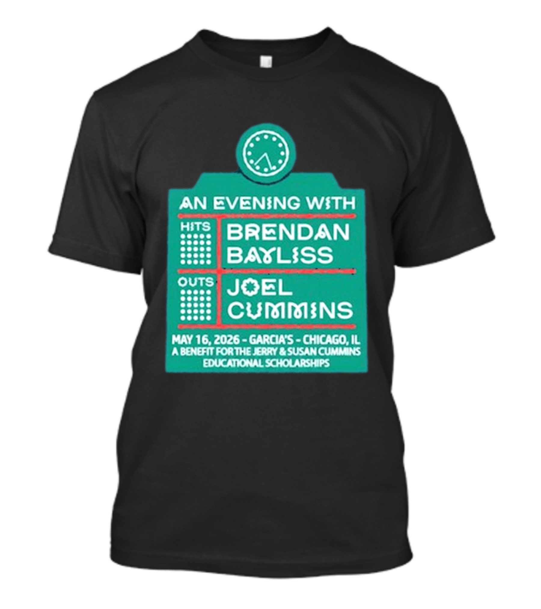 An Evening With Brendan Bayliss And Joel Cummins Garcia's Chicago May 16 2026 Benefit Event T-Shirt