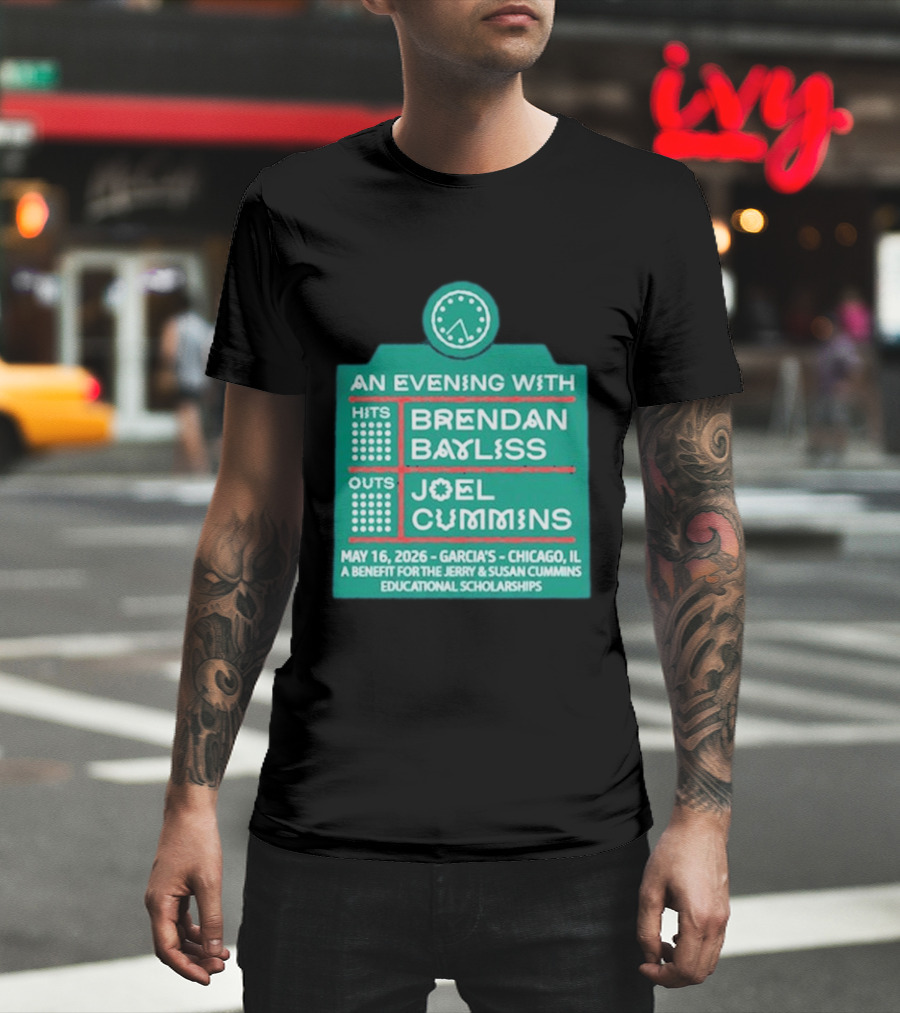 An Evening With Brendan Bayliss And Joel Cummins Garcia's Chicago May 16 2026 Benefit Event T-Shirt