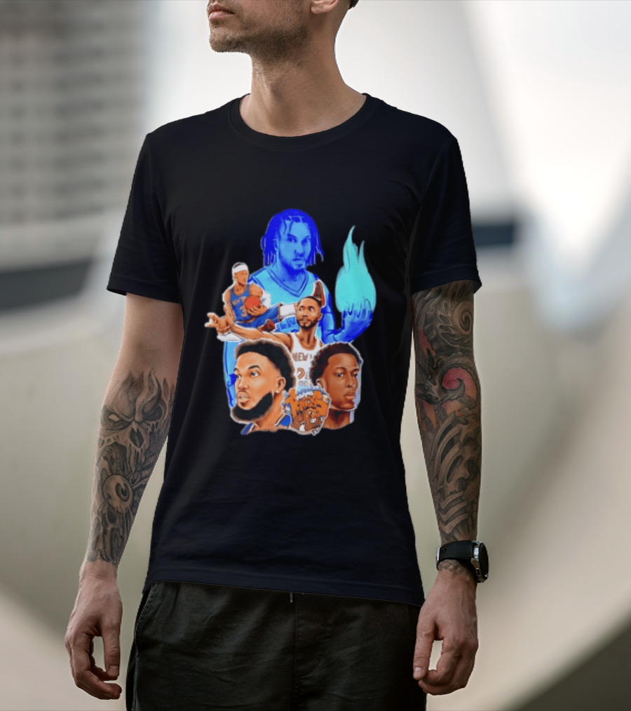 Knicks Jalen Brunson OG Anunoby Mikal Bridges Karl Anthony Towns Basketball T-Shirt