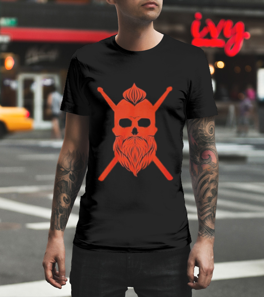 Drummer Skull Crossed Drumsticks Stealing Until Nobody's T-Shirt