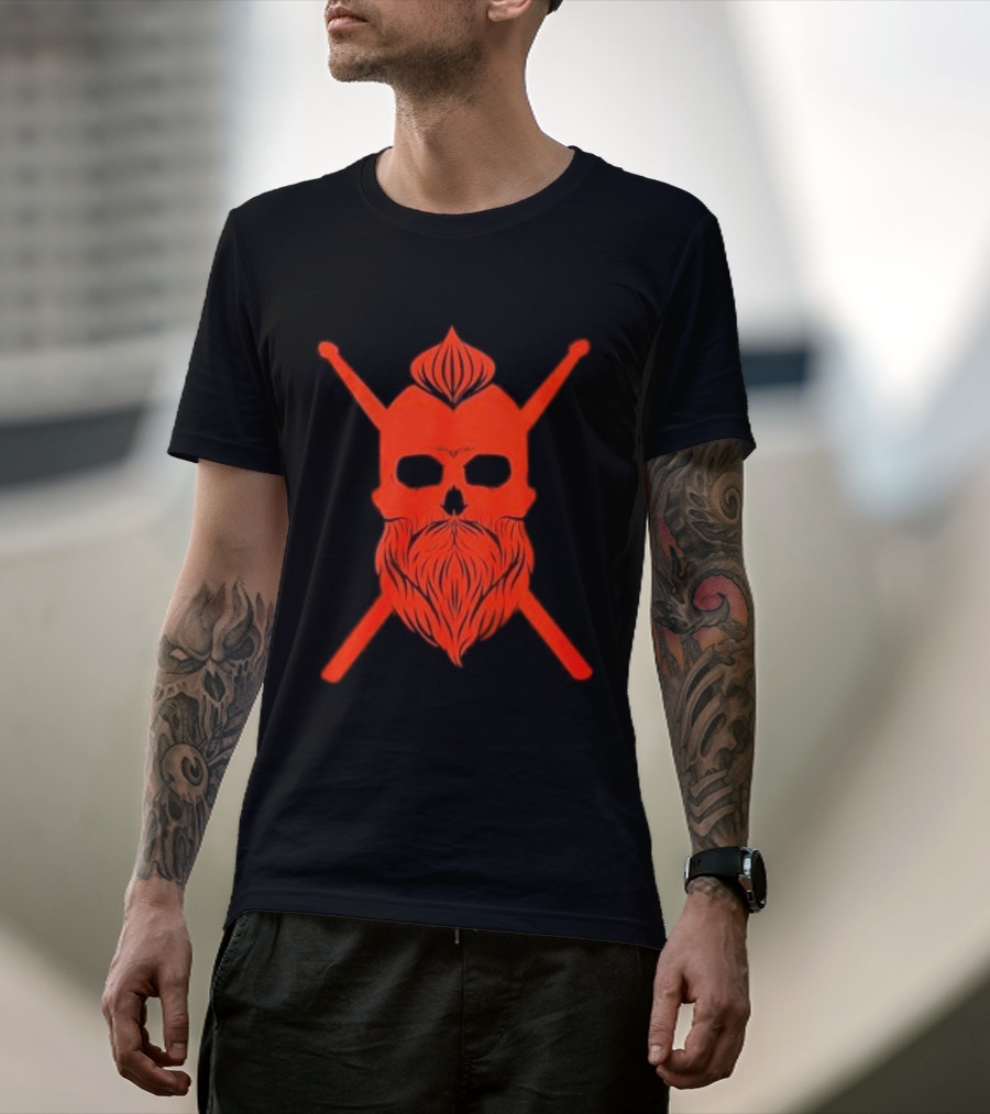Drummer Skull Crossed Drumsticks Stealing Until Nobody's T-Shirt