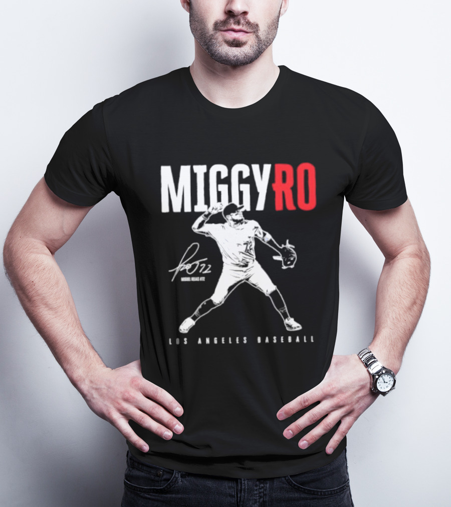 Miguel Rojas 72 Los Angeles Baseball MiggyRo Player Signature T-Shirt