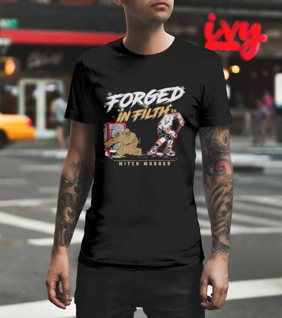 Forged In Filth Mitch Marner Hockey Player Motif T-Shirt