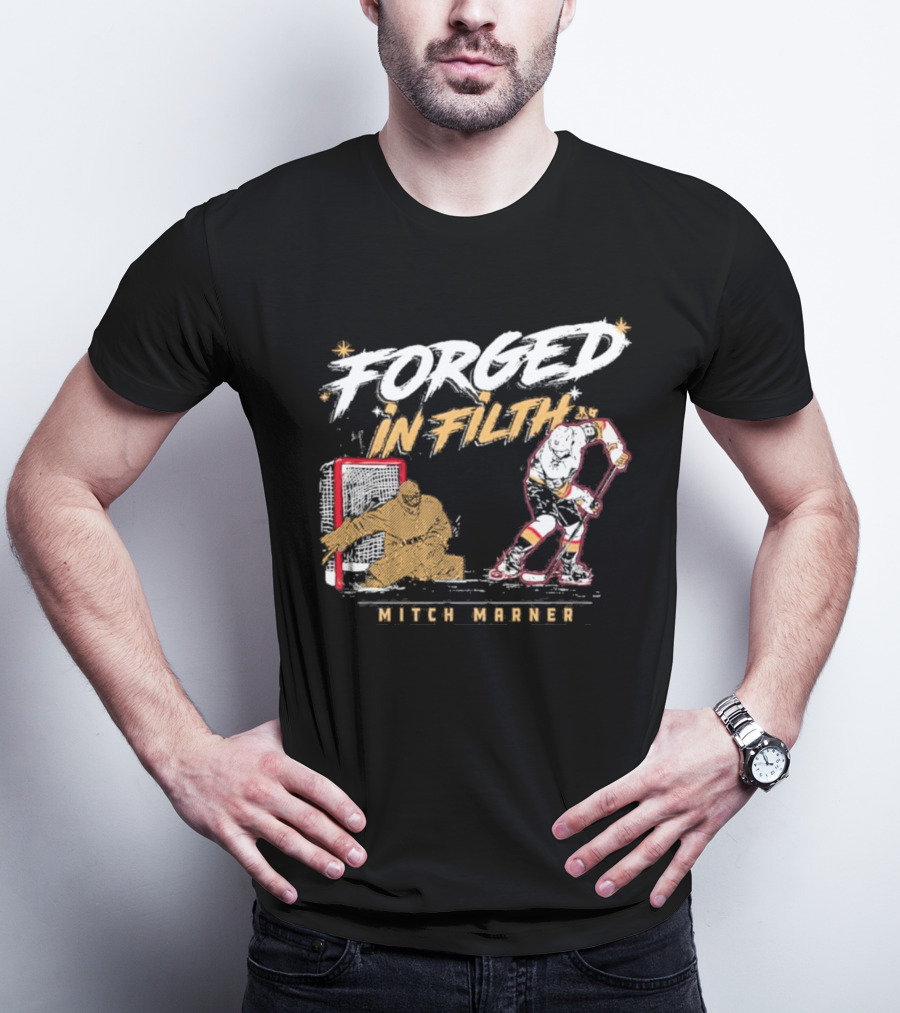 Forged In Filth Mitch Marner Hockey Player Motif T-Shirt