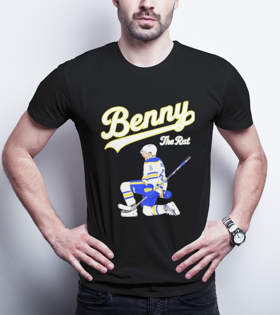 Benny The Rat Buffalo Sabres Number 6 Hockey Player Kneeling T-Shirt