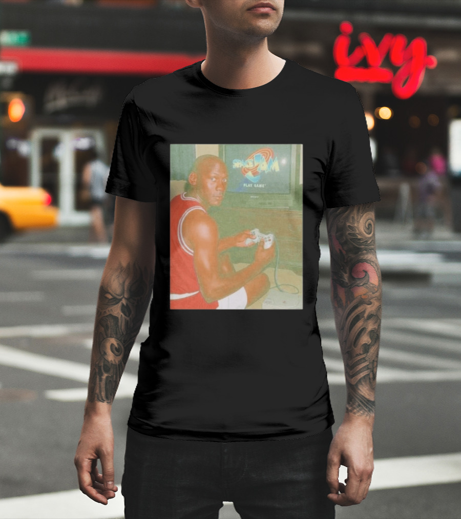 Space Jam Play Game Michael Jordan Gaming Scene T-Shirt