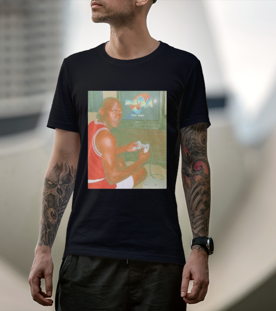 Space Jam Play Game Michael Jordan Gaming Scene T-Shirt
