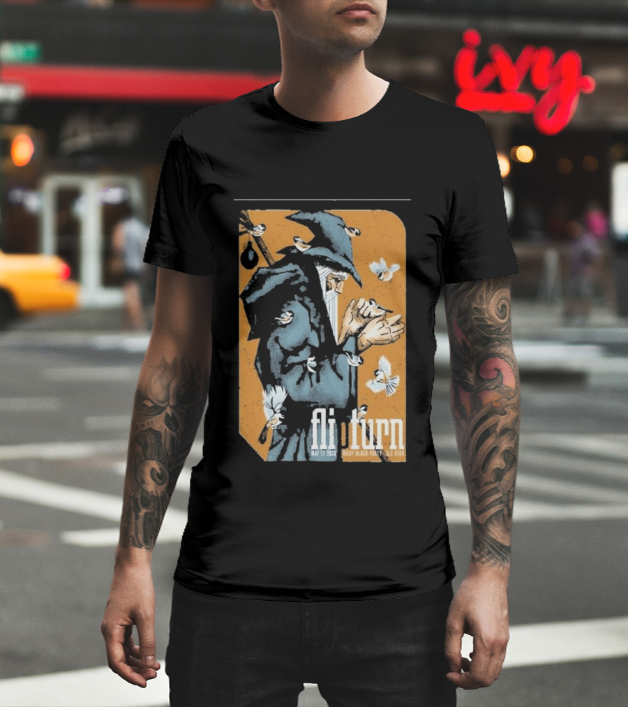 Flipturn Kilby Block Party May 17 2026 Salt Lake City Utah Wizard With Birds T-Shirt