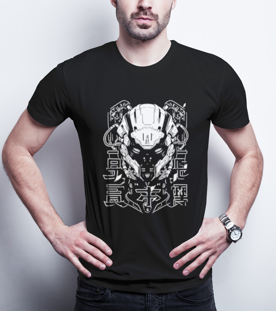 Futuristic Japanese Cyberpunk Demon Mecha Techwear Harajuku Otaku T-Shirt