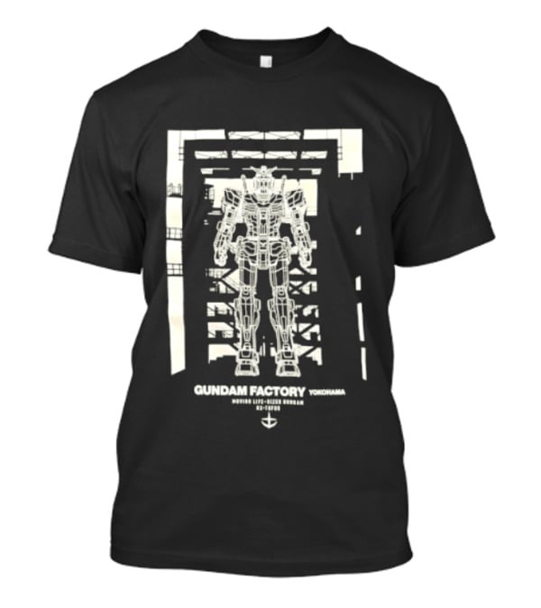 Yokohama Gundam Factory RX 78F00 Mobile Suit White Blueprint T-Shirt