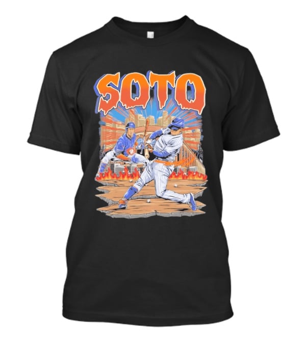 Juan Soto New York Baseball Skyline Battling Legends T-Shirt