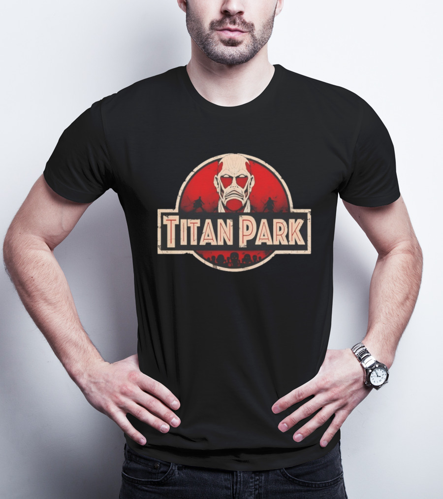 Titan Park Colossal Tribute Jurassic Park Attack On Titan Mashup T-Shirt