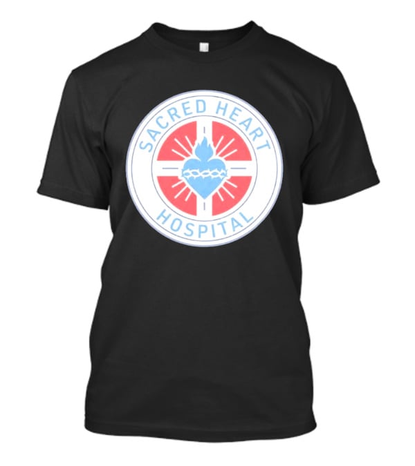 Sacred Heart Hospital Emblem With Blue And Red Heart T-Shirt
