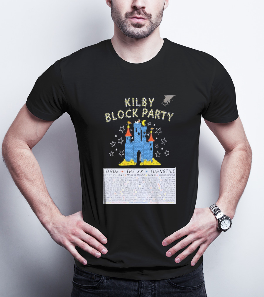 Kilby Block Party Salt Lake City May 17 2026 The XX Turnstile Alex G Blood Orange Stars Castle T-Shirt