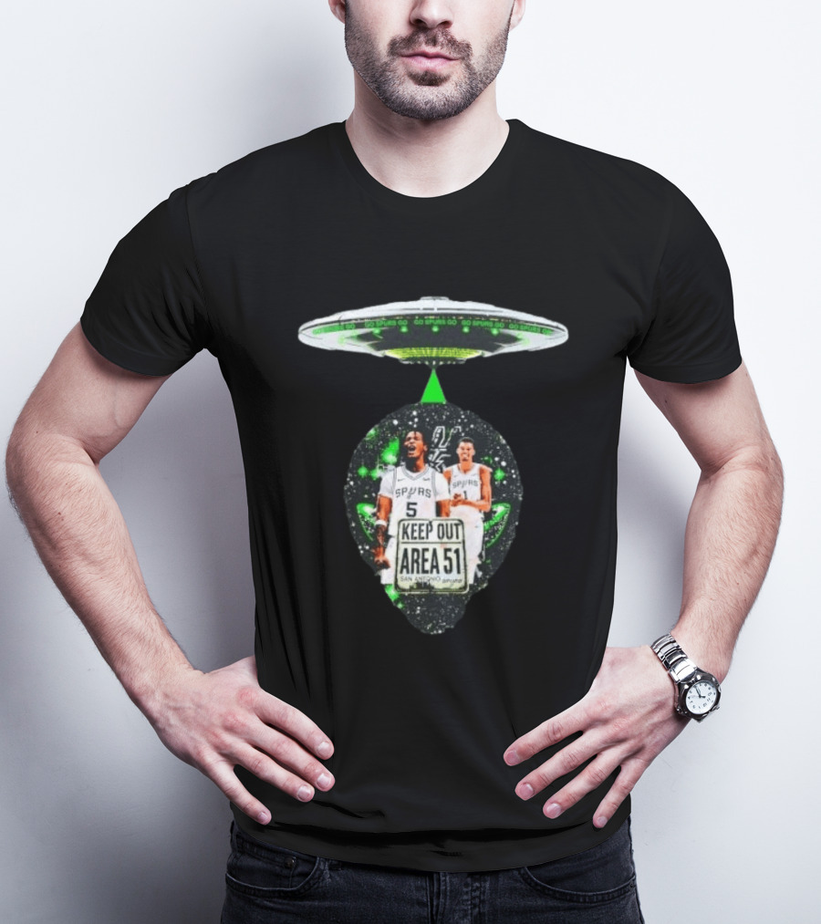San Antonio Spurs Keep Out Area 51 UFO Basketball T-Shirt
