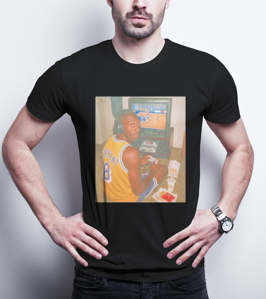 Kobe Bryant Number 8 Playing Retro NBA Video Game McDonald's Meal T-Shirt