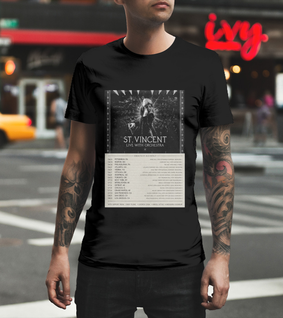 St Vincent Live With Orchestra 2026 Tour Conducted By Jules Buckley Dates And Locations T-Shirt