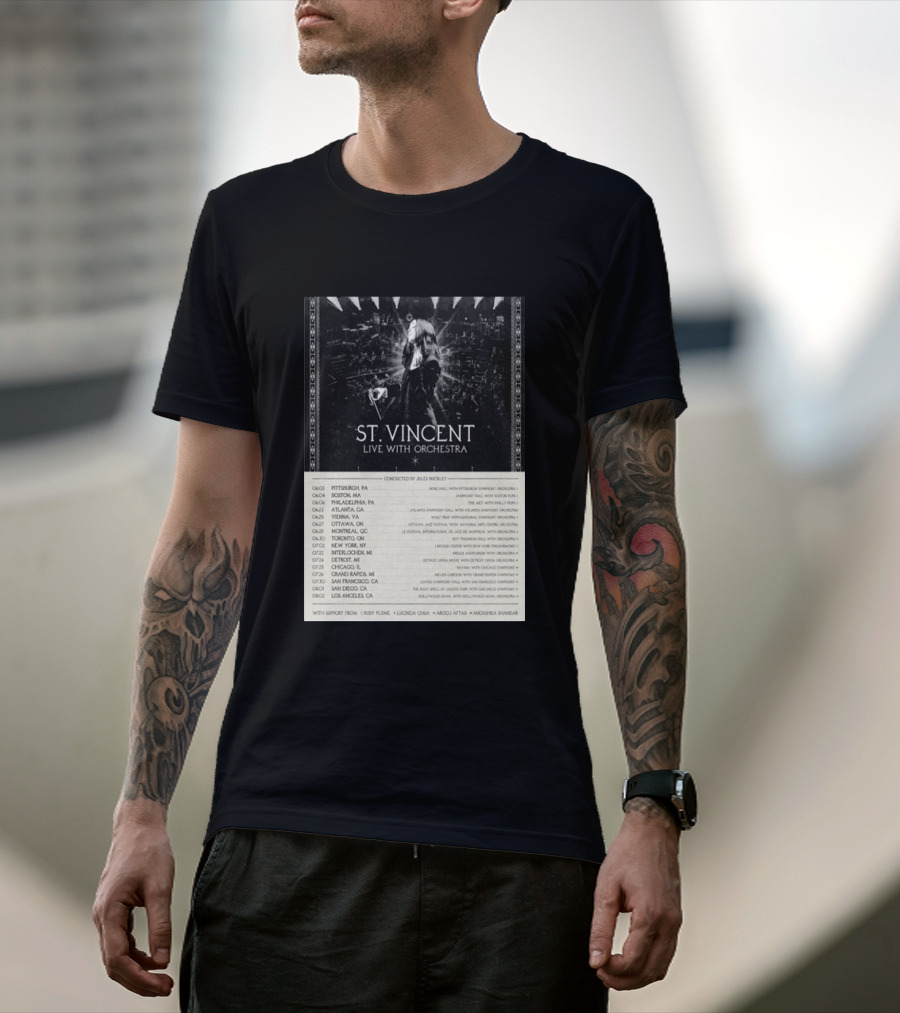 St Vincent Live With Orchestra 2026 Tour Conducted By Jules Buckley Dates And Locations T-Shirt