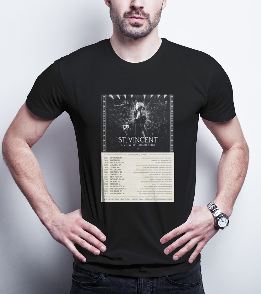 St Vincent Live With Orchestra 2026 Tour Conducted By Jules Buckley Dates And Locations T-Shirt