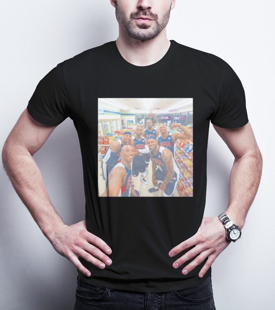 Team USA Basketball Players Selfie Grocery Store Team Spirit T-Shirt