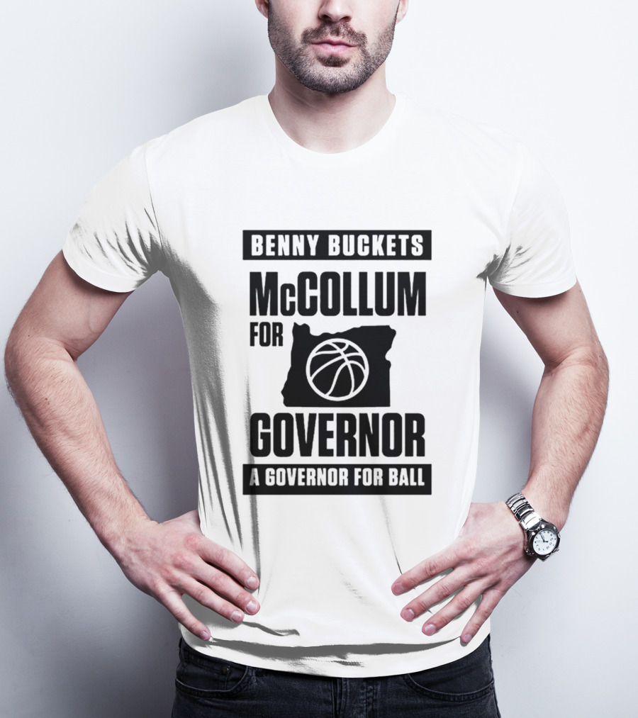 Benny Buckets McCollum For Governor A Governor For Ball Basketball Map T-Shirt