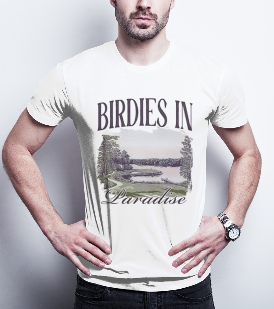 Birdies In Paradise Lake Pocket T-Shirt