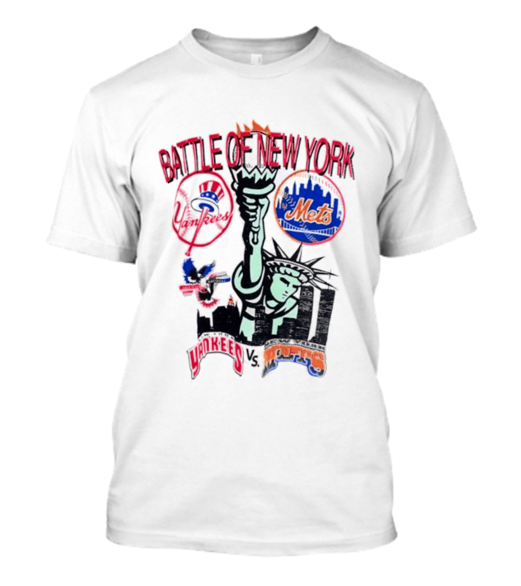 Yankees Mets Battle Of New York Statue Of Liberty T-Shirt