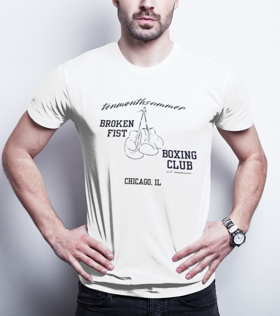 Tenmonthsummer Broken Fist Boxing Club Chicago IL Boxing Gloves T-Shirt
