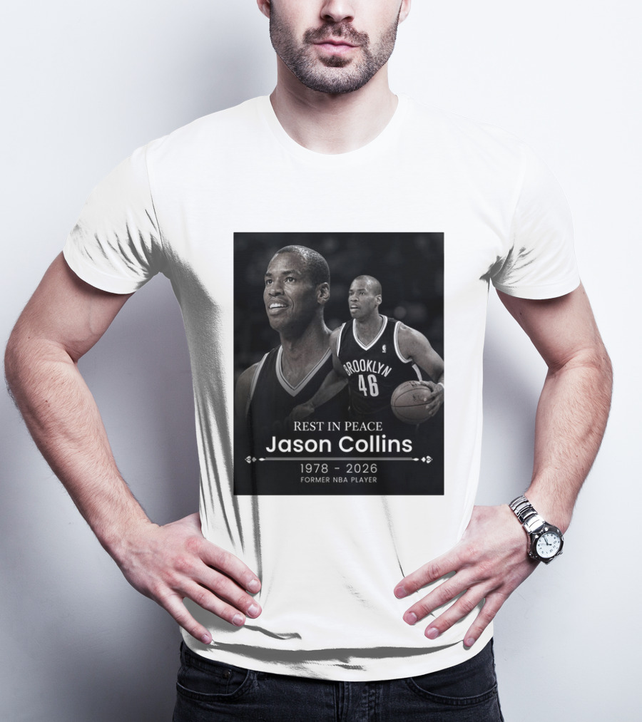 Rest In Peace Jason Collins 1978 2026 Brooklyn 46 Former NBA Player T-Shirt