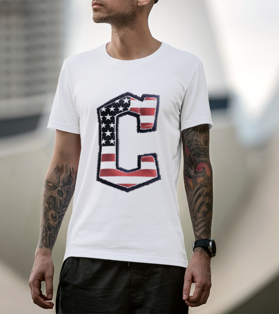 Cleveland Guardians American Flag Hat 2026 Patriotic Giveaway T-Shirt