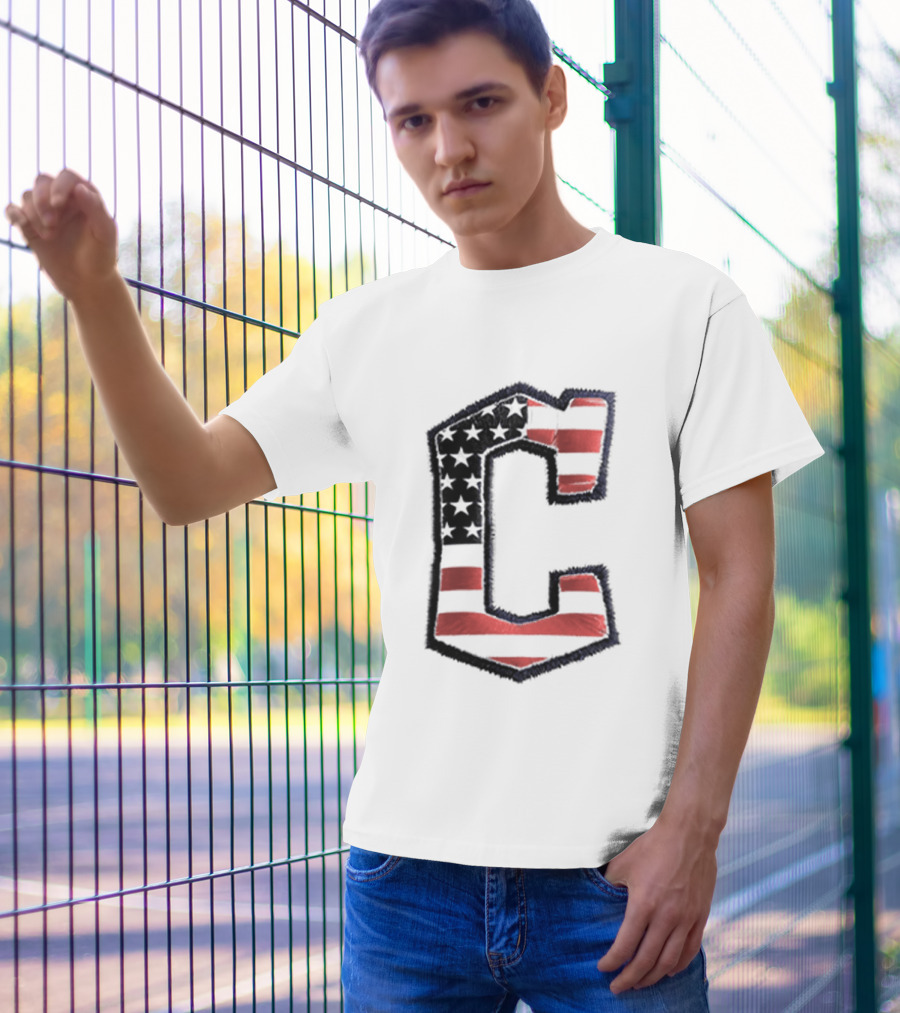 Cleveland Guardians American Flag Hat 2026 Patriotic Giveaway T-Shirt