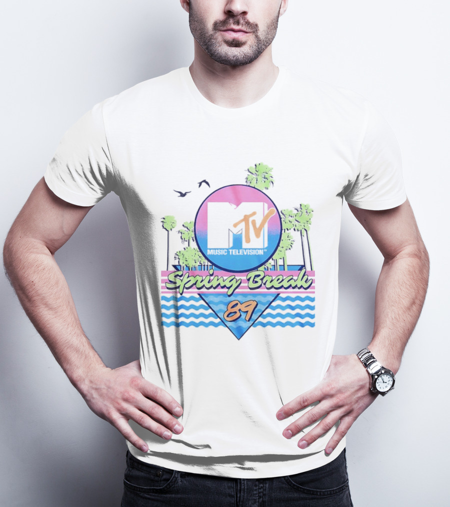 MTV Spring Break 89 Retro Vibe Palm Trees Vintage Aesthetic T-Shirt