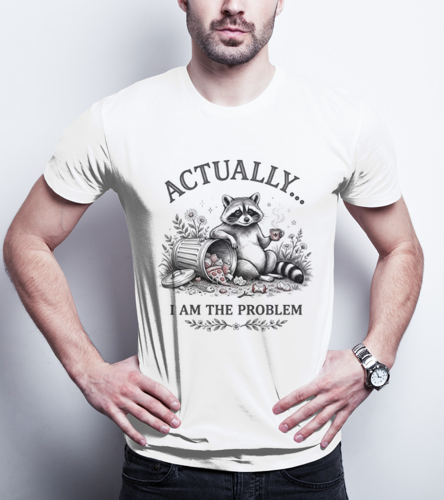 Actually I Am The Problem Raccoon Trash T-Shirt