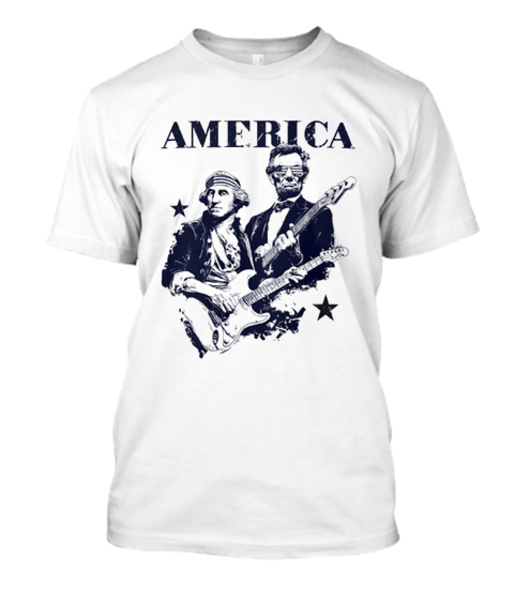 America George Washington Abraham Lincoln Presidential Rockstars 250 T-Shirt