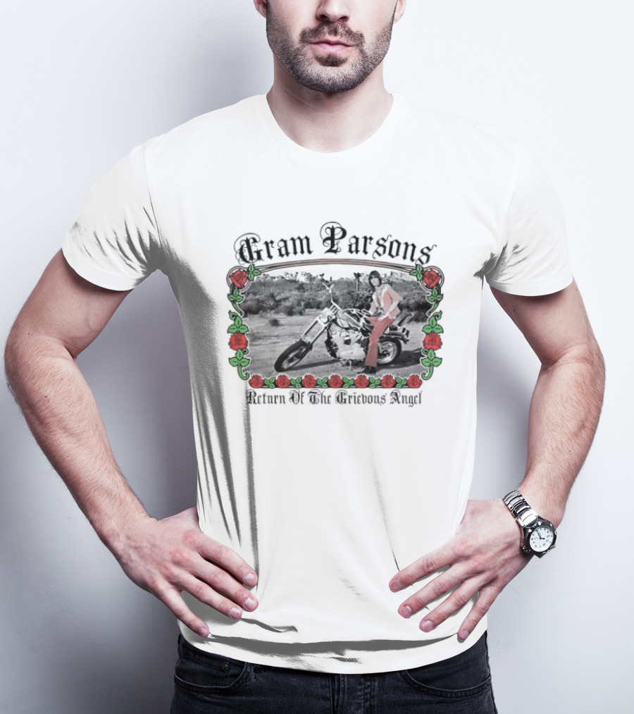 Gram Parsons Return Of The Grievous Angel Roses Motif T-Shirt