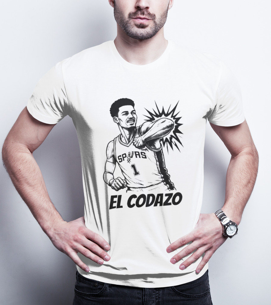 Victor Wembanyama Spurs Number One El Codazo Sketch T-Shirt